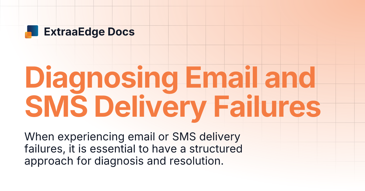 Diagnosing Email and SMS Delivery Failures | ExtraaEdge Docs